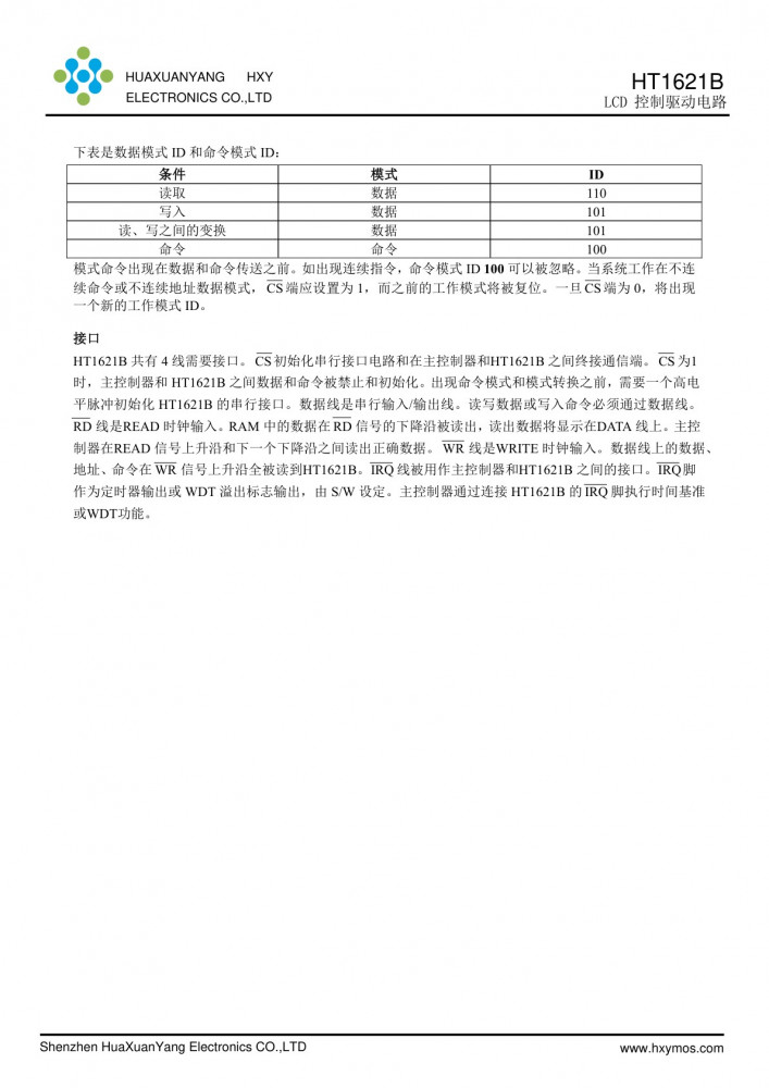 HT1621B datasheet page 7
