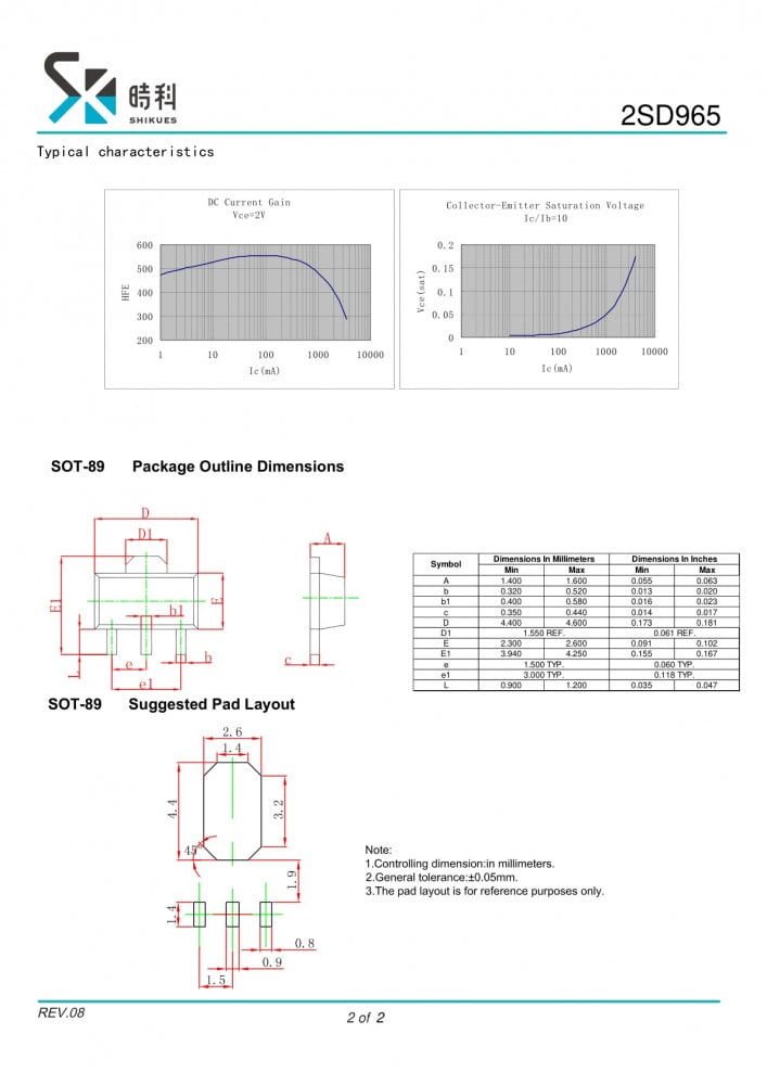 2SD965 datasheet page 2