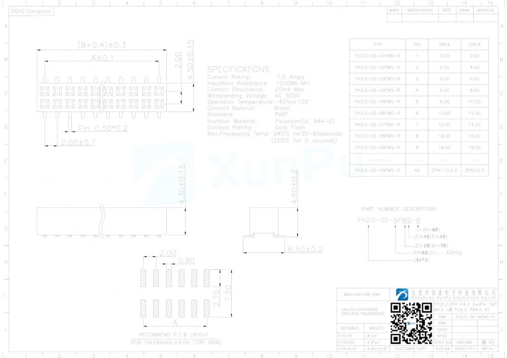 FH2.0-02-03PWS-R technical document page 1