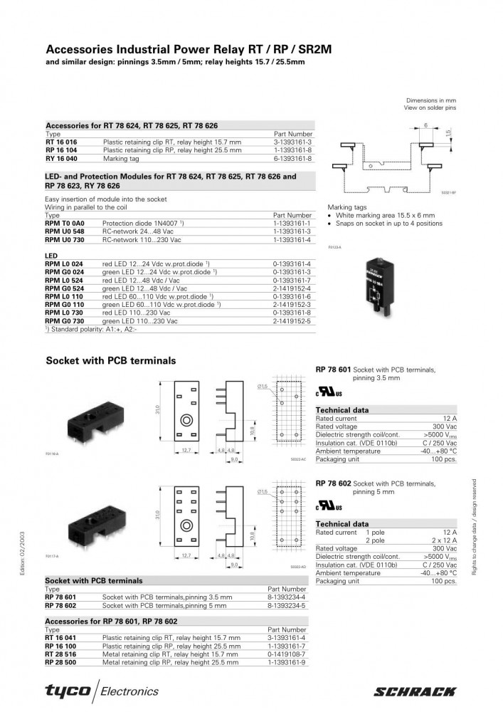 RT and RP industrial relay accessories catalog page 4