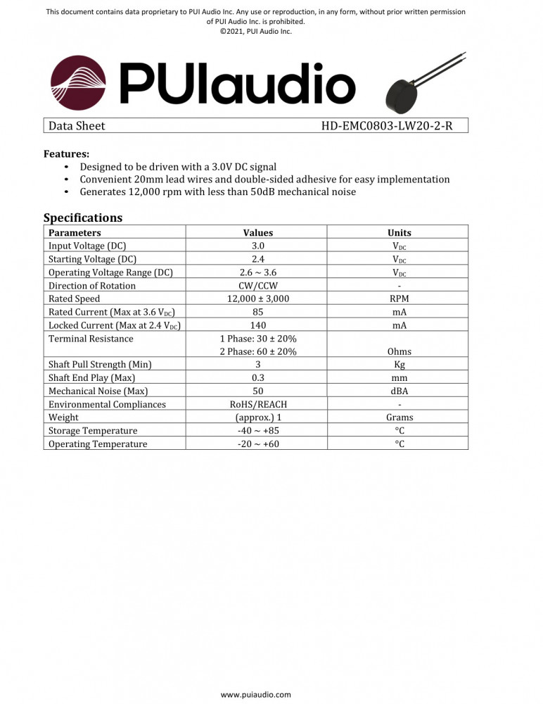 HD-EMC0803-LW20-2-R datasheet page 1