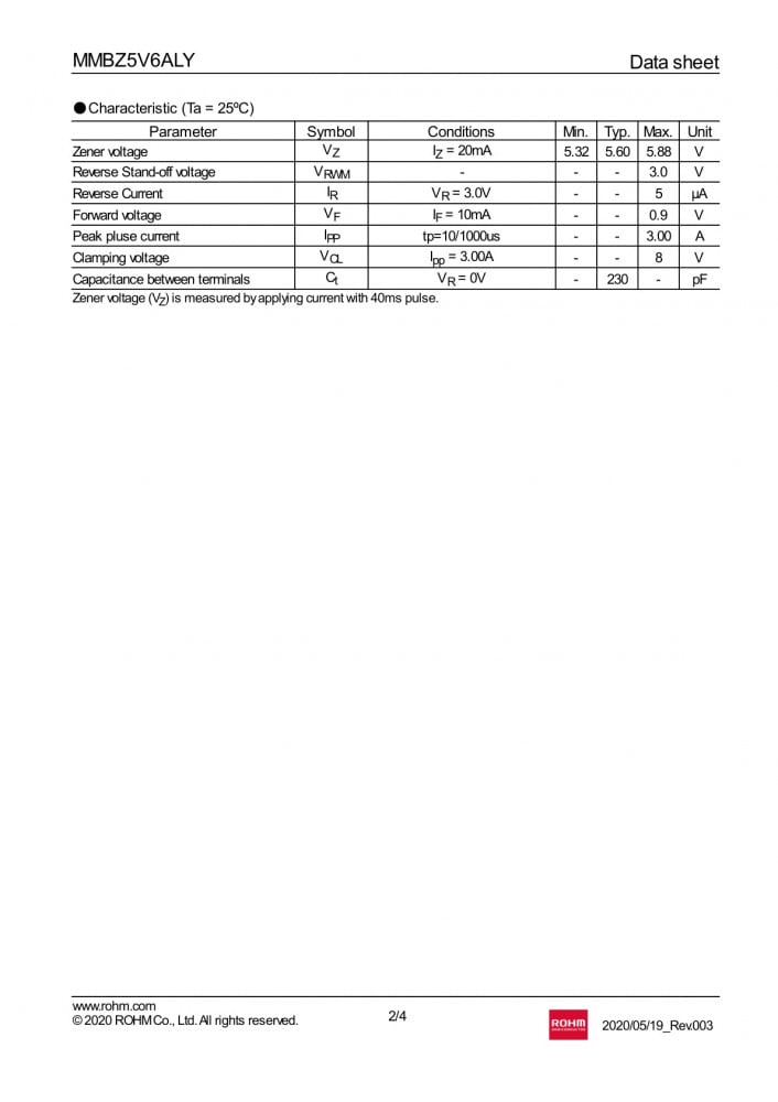 MMBZ5V6ALYT116 technical document page 2