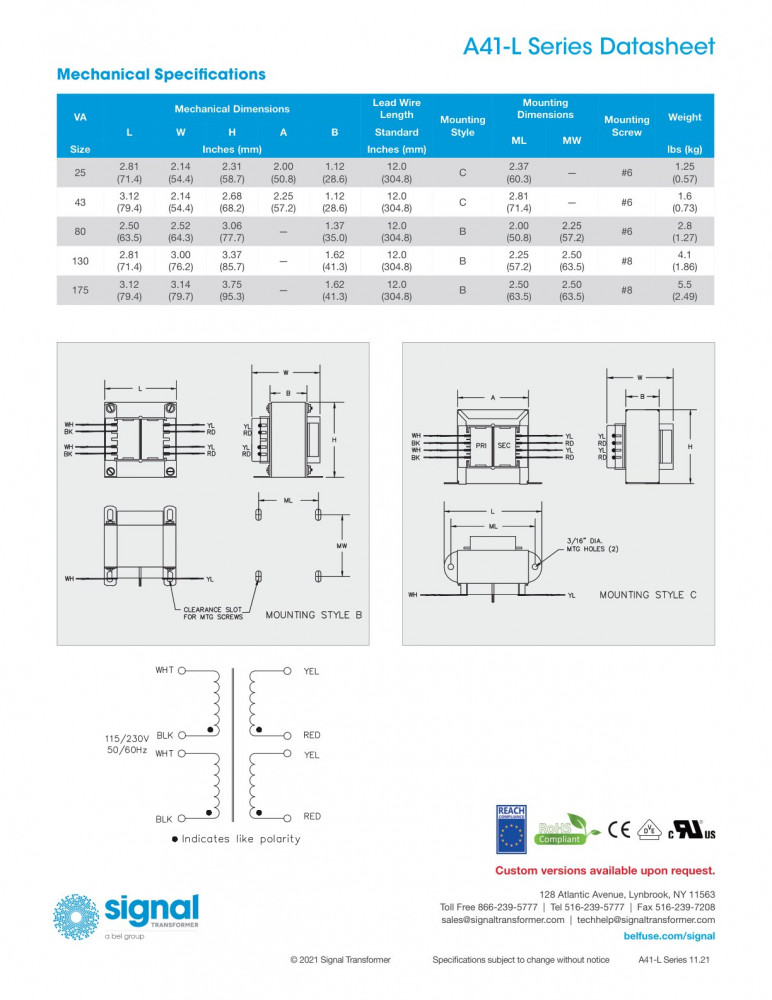A41-L Series datasheet page 3
