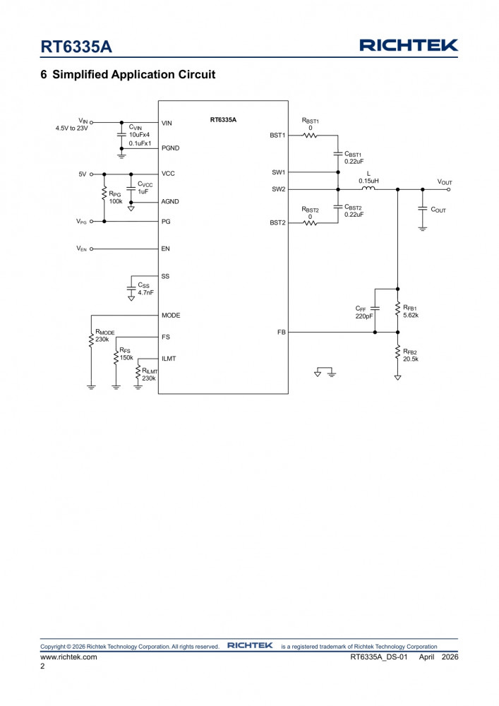 RT6335A datasheet page 2