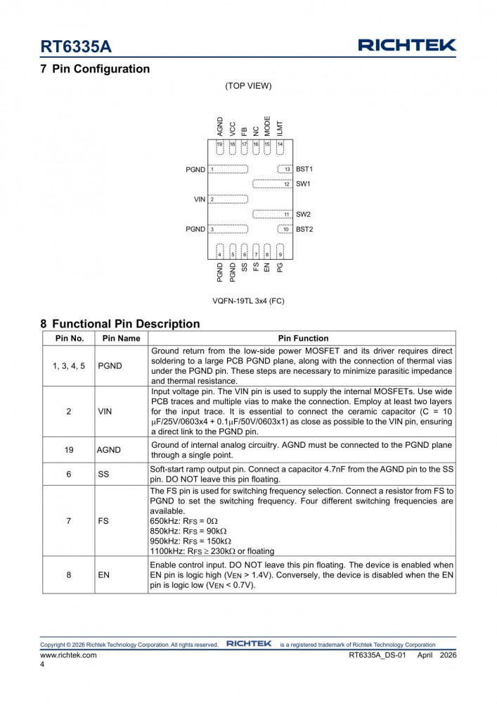 RT6335A datasheet page 4