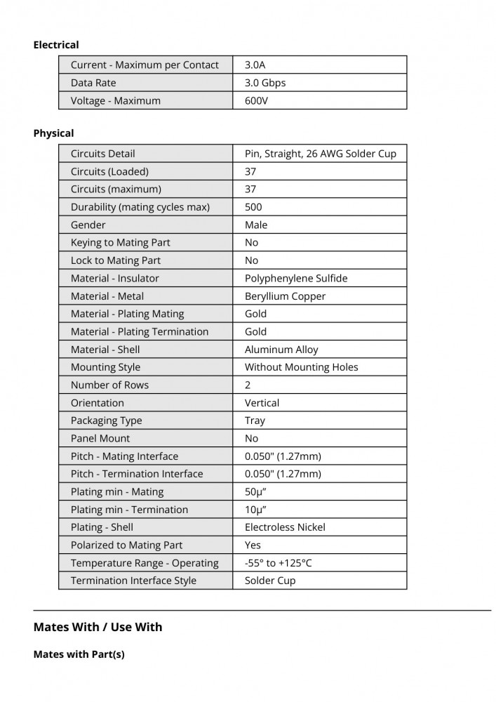 Technical document page 2 for MM-212-037-113-0000