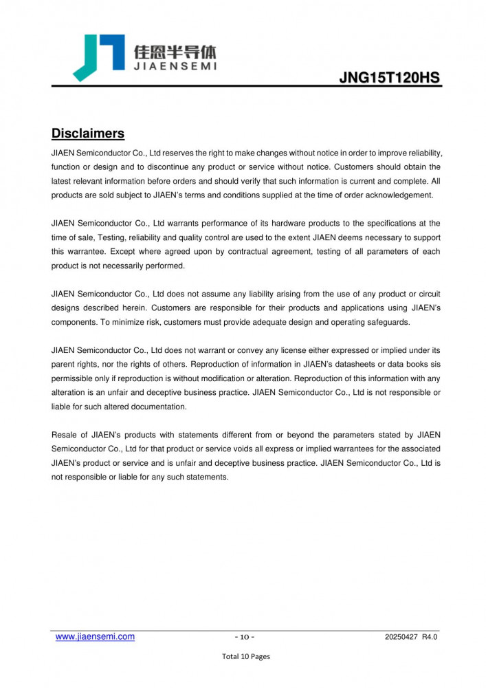 JNG15T120HS datasheet page 10