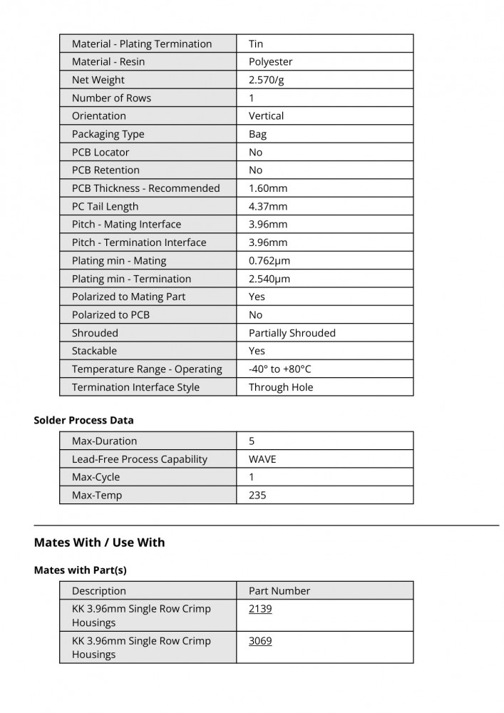 Technical document page 3 for Molex 416710030