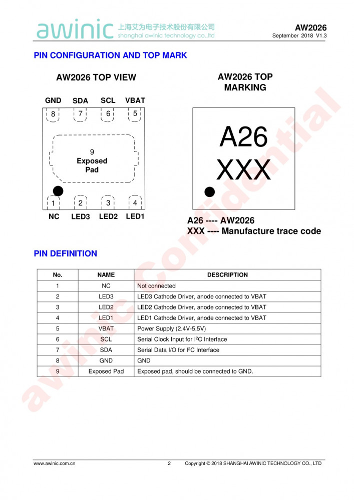 AW2026DNR technical document page 2