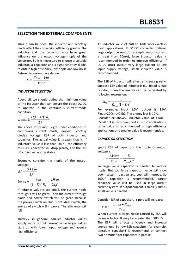 BL8531 datasheet page 5