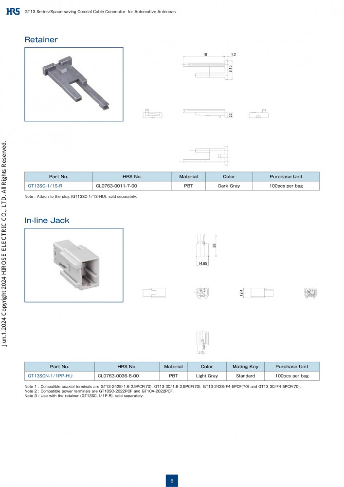 HRS GT13 series document page 8