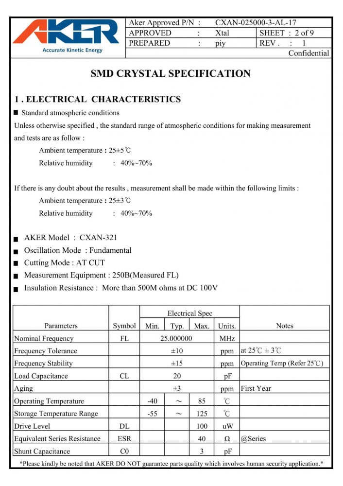 AKER CXAN-025000-3-AL-17 specification page 3