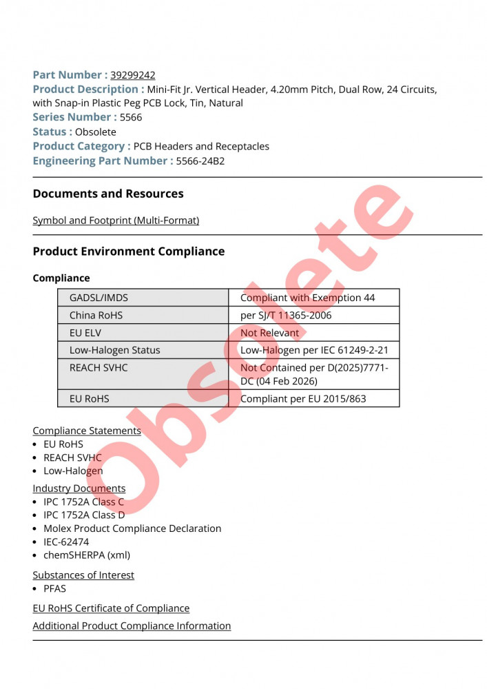 39299242 product document image, page 1