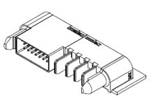 5.50mm Pitch EXTreme Ten60Power Right-Angle Power Blade, 2 DC Power Circuits, Standard Solder Tail