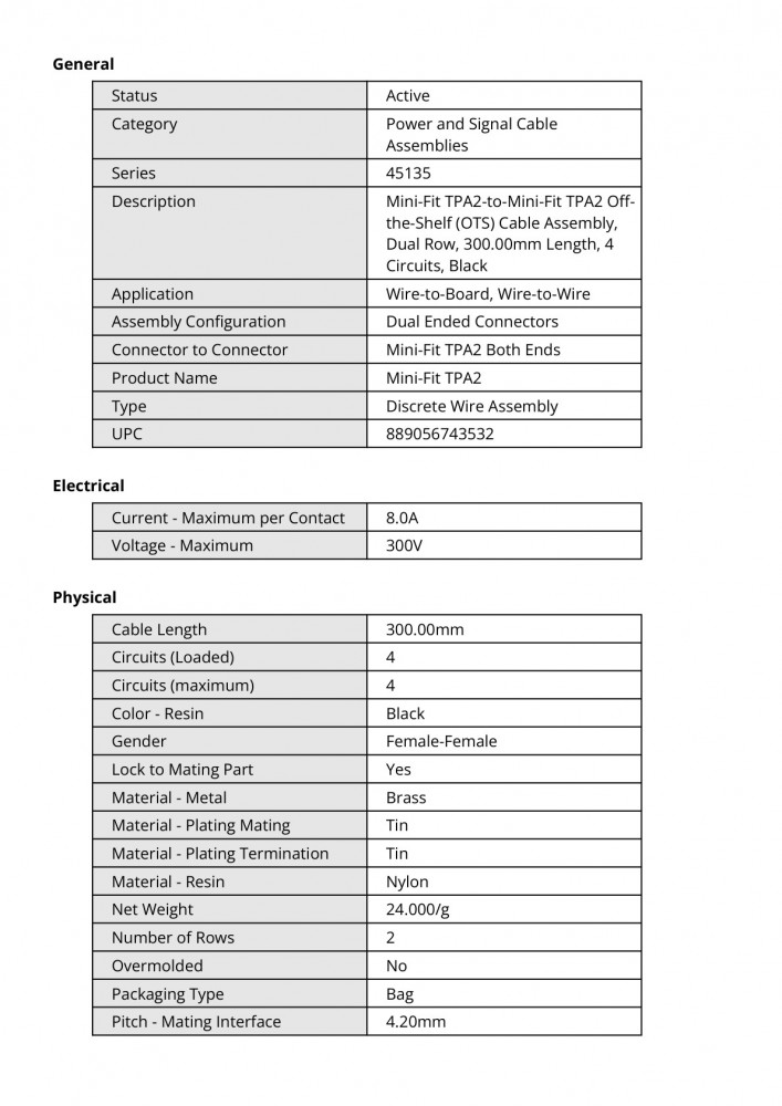 MOLEX 451350403 technical document page 2