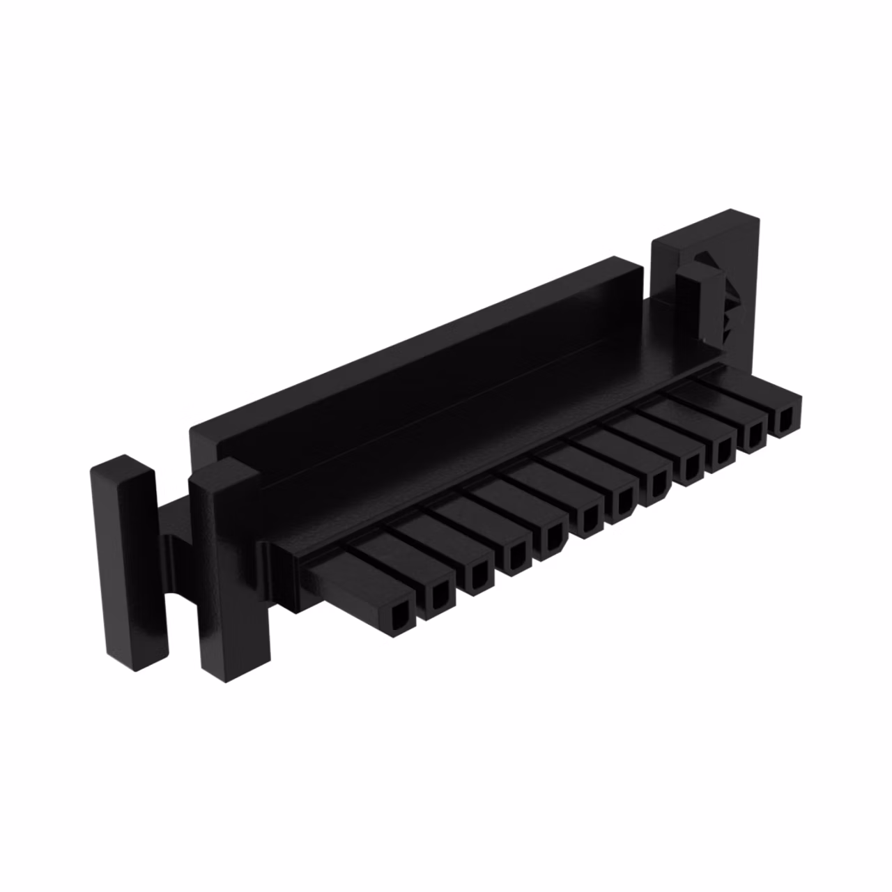 EXTreme Ten60Power Vertical Receptacle with Side Guides, 1 DC Power Circuit, 15 Signal Circuits, Press Fit Tail
