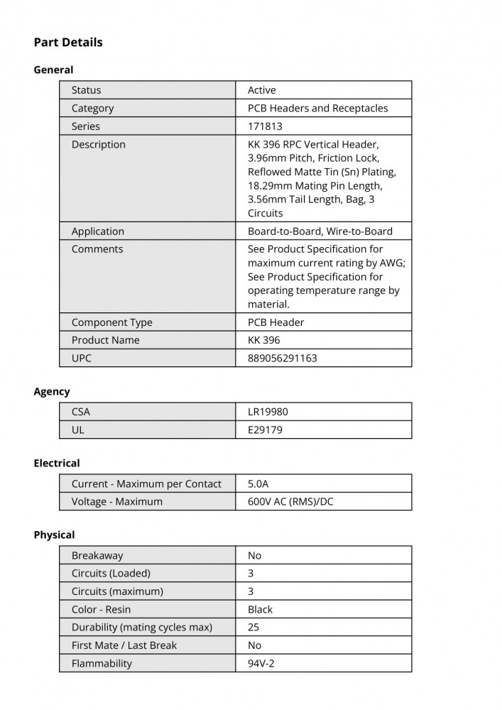 Technical document image 2 for MOLEX 1718130103