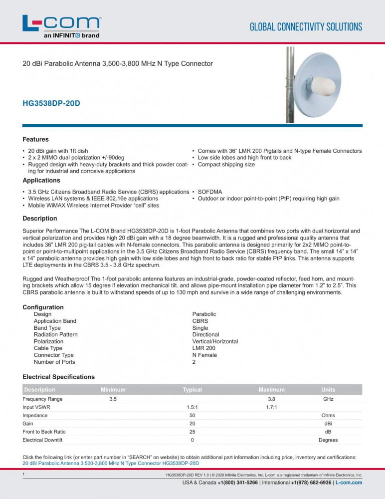 HG3538DP-20D technical document page 1