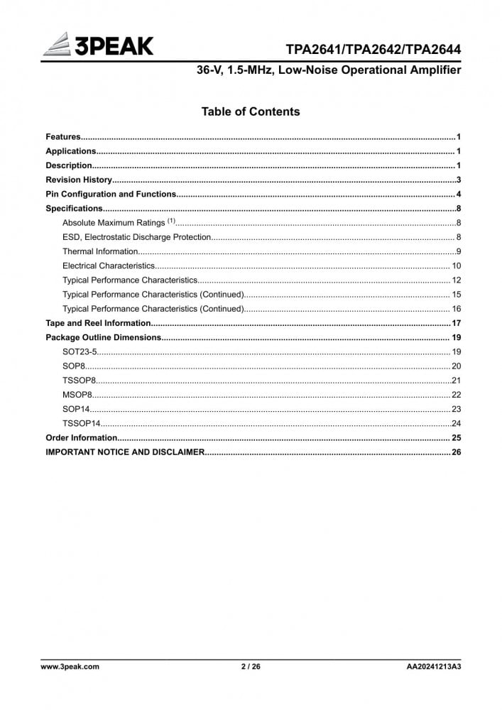 TPA2642 datasheet page 2