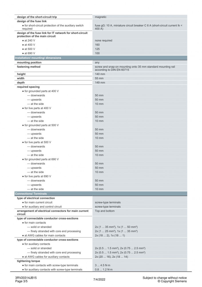 3RV20314JB15 document page 3