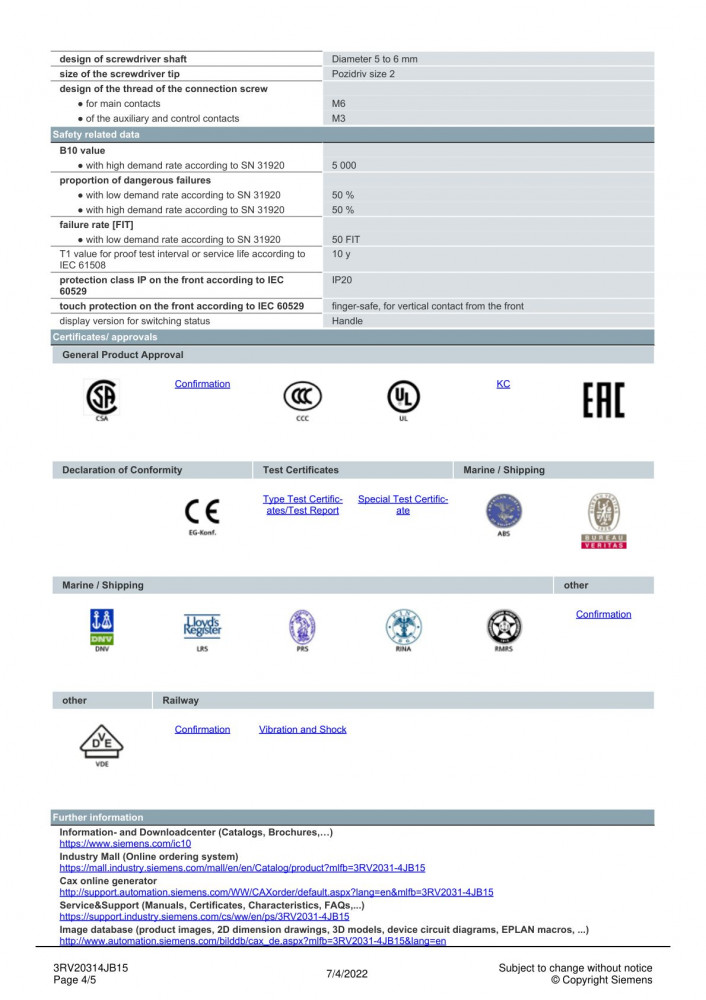 3RV20314JB15 document page 4