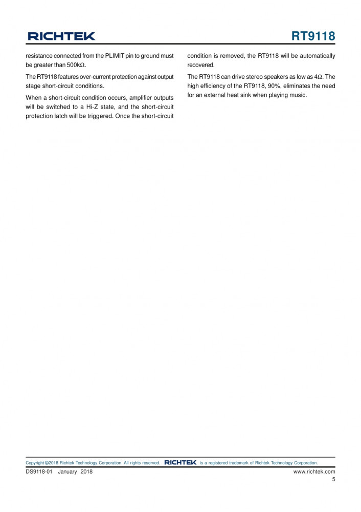 RT9118 datasheet page 5