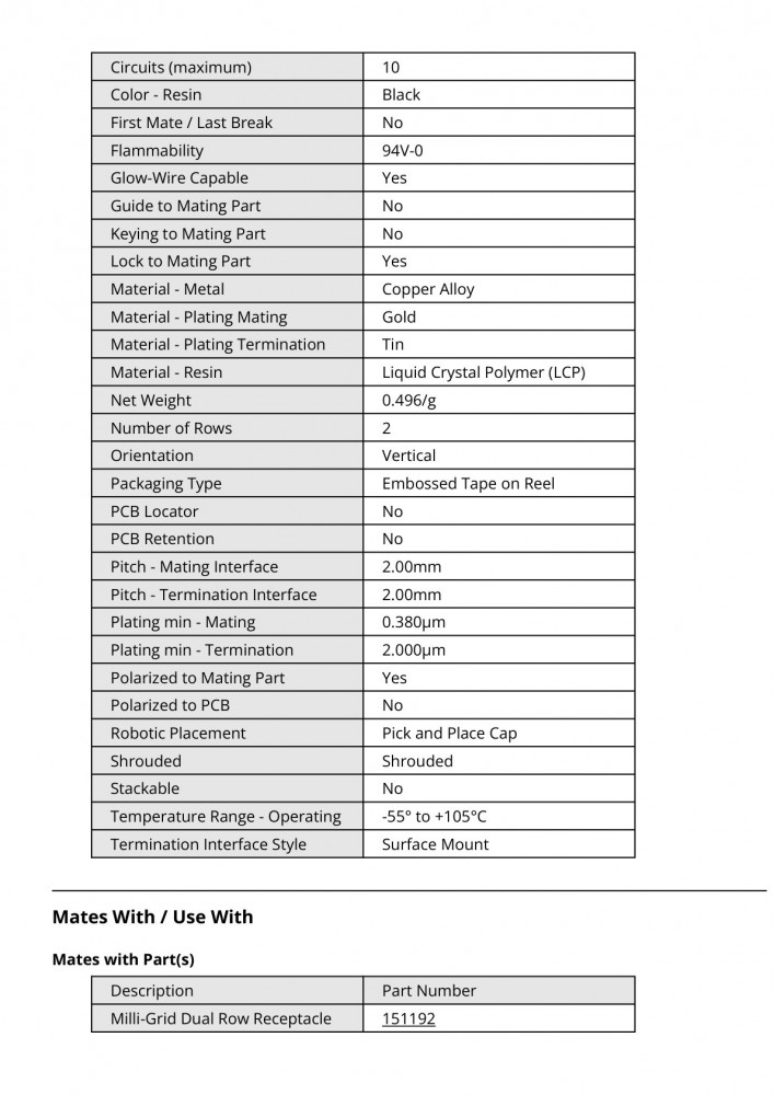 MOLEX Milli-Grid product specification page 3