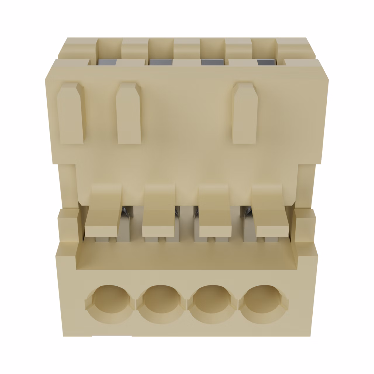 Appli-Mate RAST 2.5 IDT Connector, 2.50mm Pitch, Direct/Indirect, Female, Beaded Terminal, 4 Circuits, Position Keys C and E Removed, Open Endwalls for sale