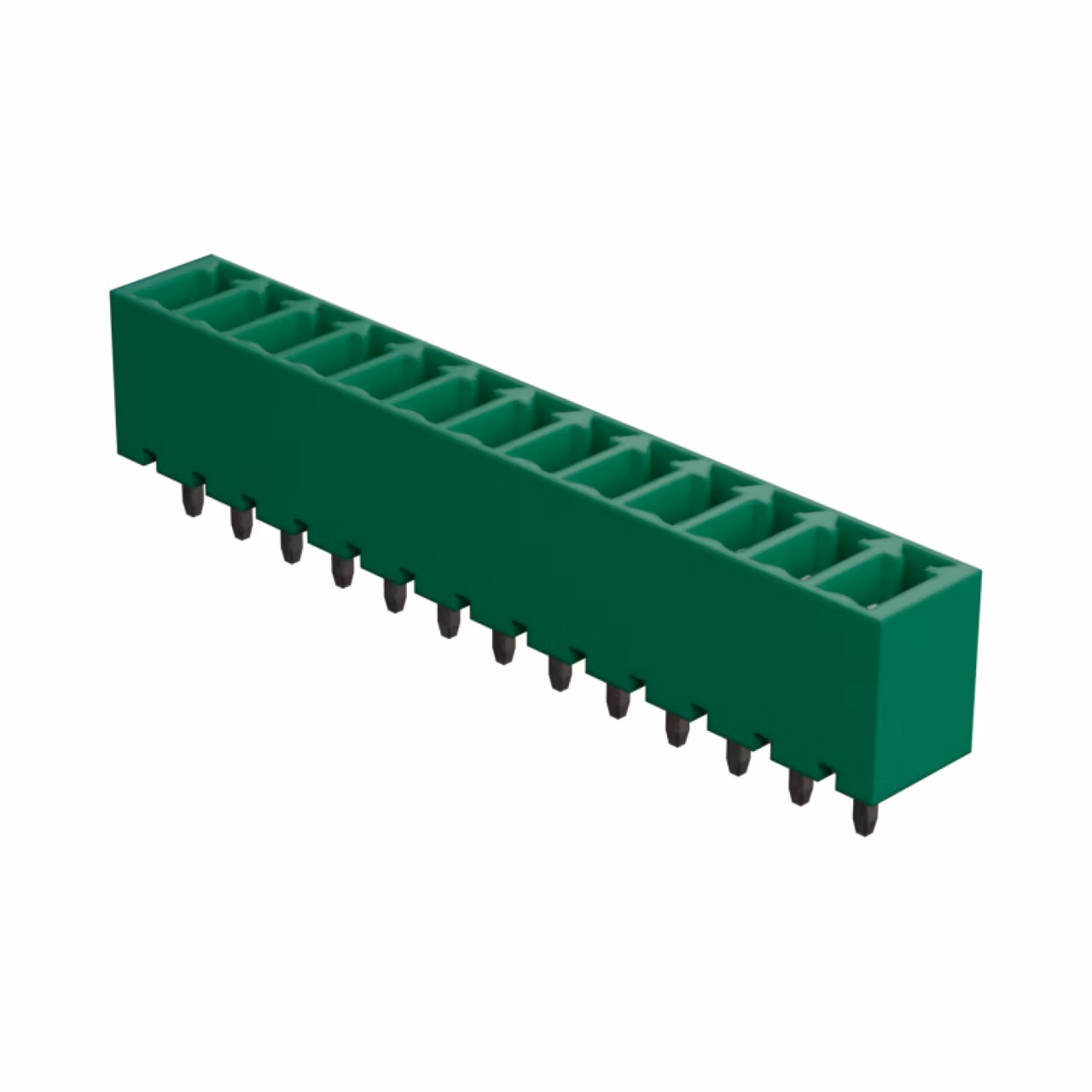 3.81mm Pitch Eurostyle Vertical PCB Header, Green Housing, 13 Circuits for sale
