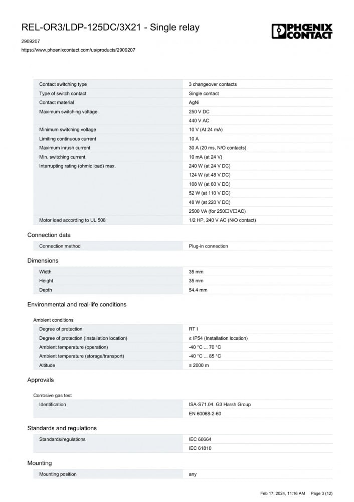 Phoenix Contact 2909207 technical document page 3