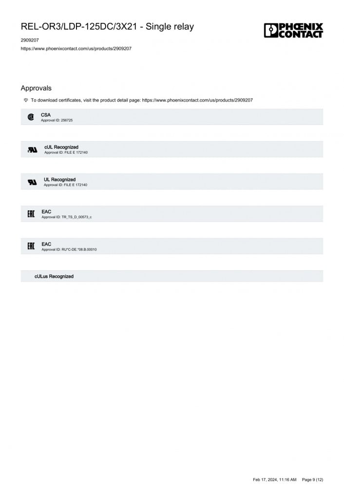 Phoenix Contact 2909207 technical document page 9