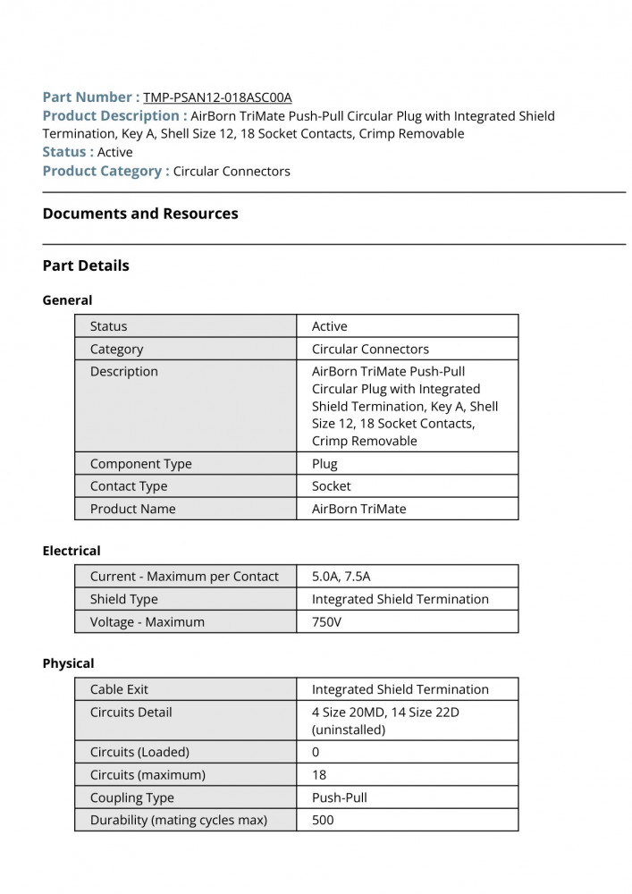 Technical document image 1 for TMP-PSAN12-018ASC00A