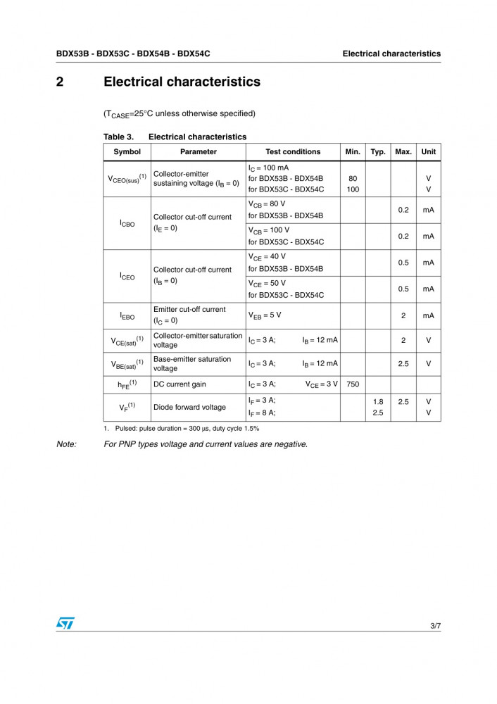 BDX54C datasheet page 3