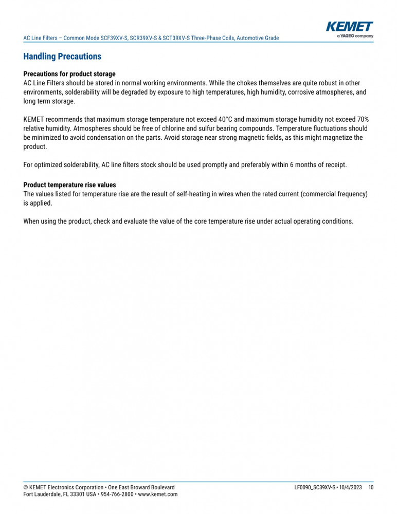 KEMET SCT39XV-S datasheet page 10