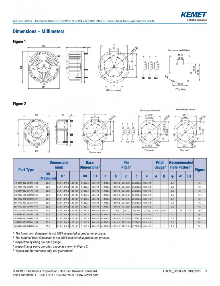 KEMET SCT39XV-S datasheet page 3