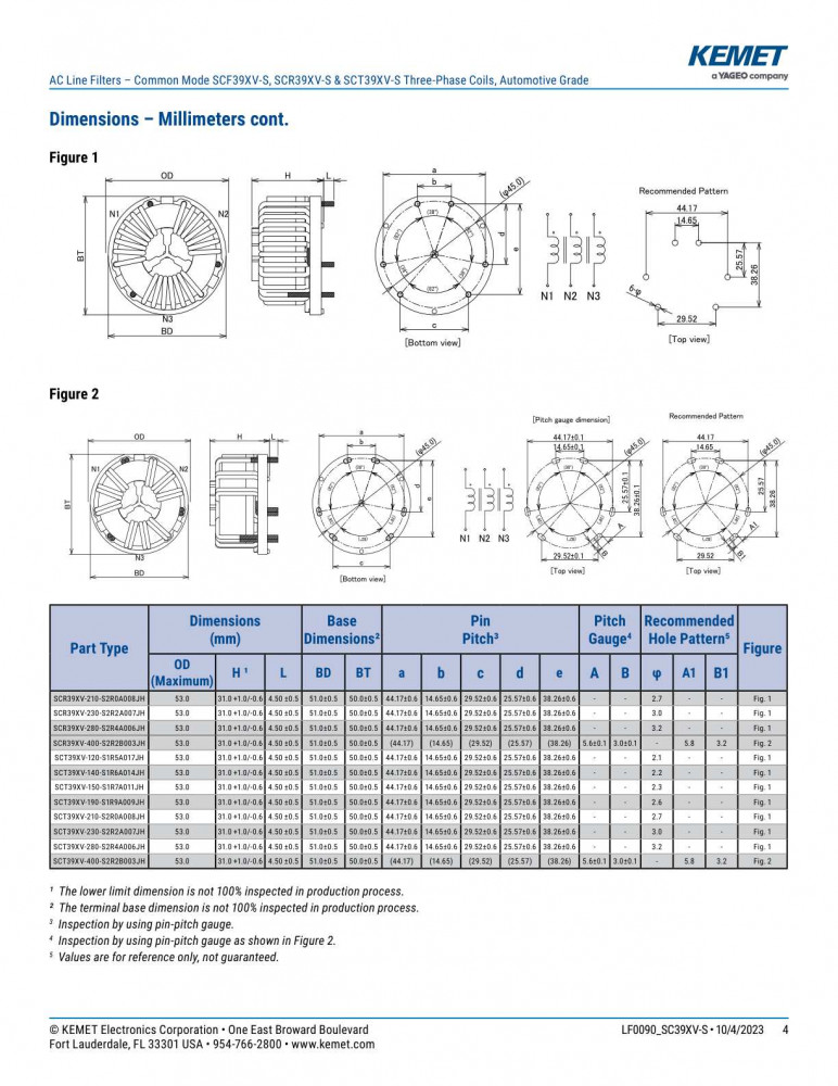 KEMET SCT39XV-S datasheet page 4