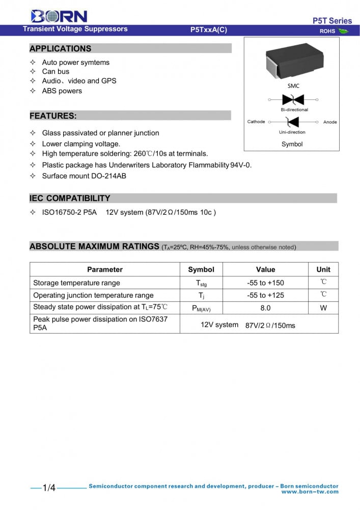 P5T30A datasheet page 1