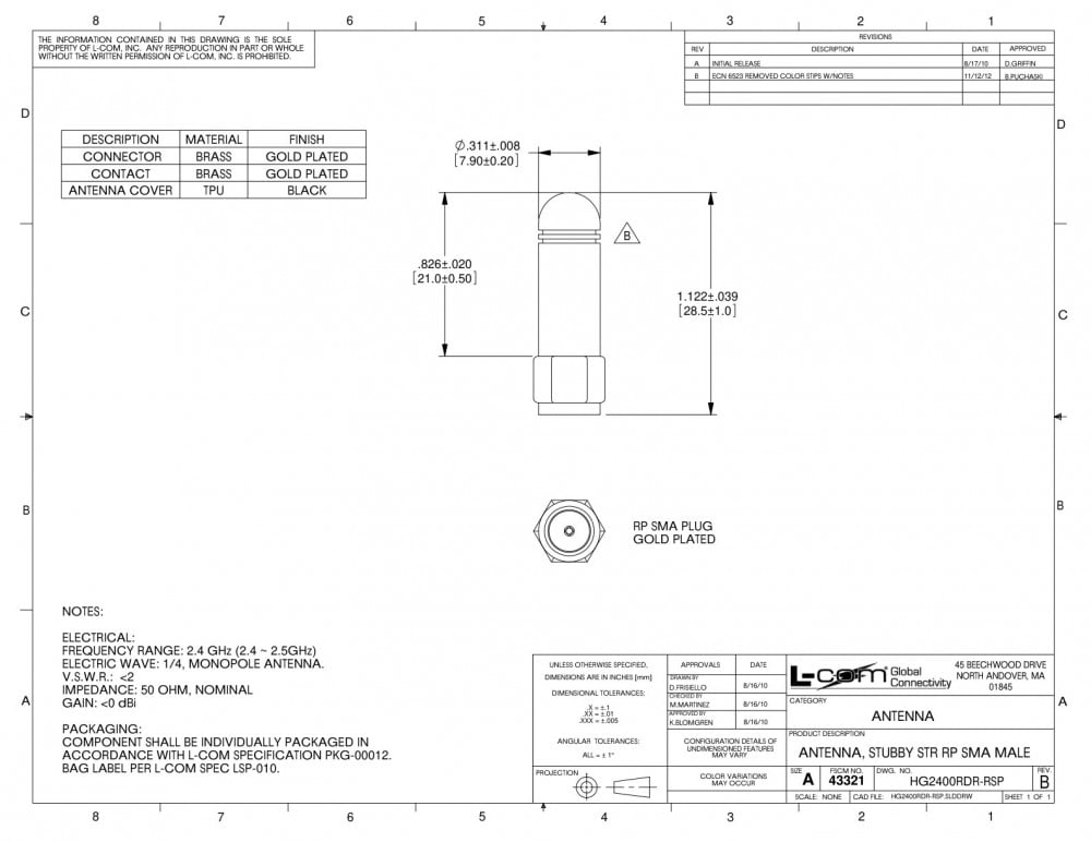 HG2400RDR-RSP technical document page