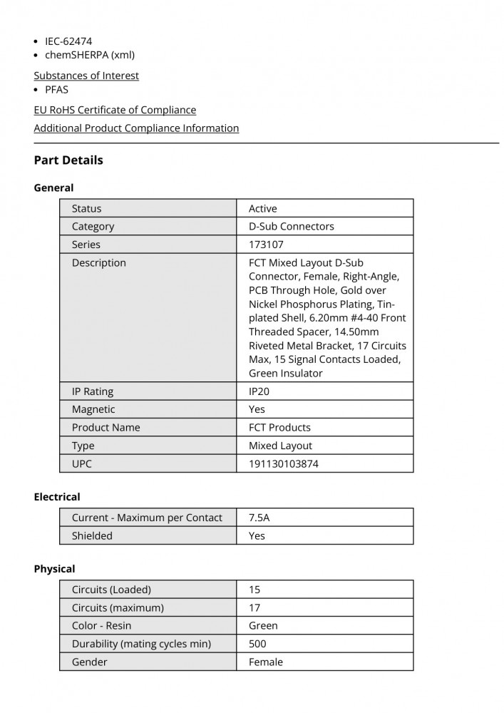 MOLEX 1731070910 product drawing, page 2