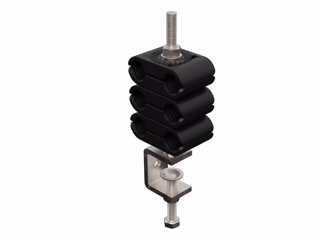 Dual Side, 3-Hole, Feeder Clamp for 1/2