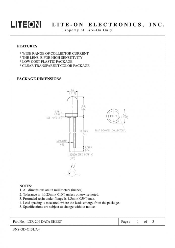 LTR-209 datasheet page 2