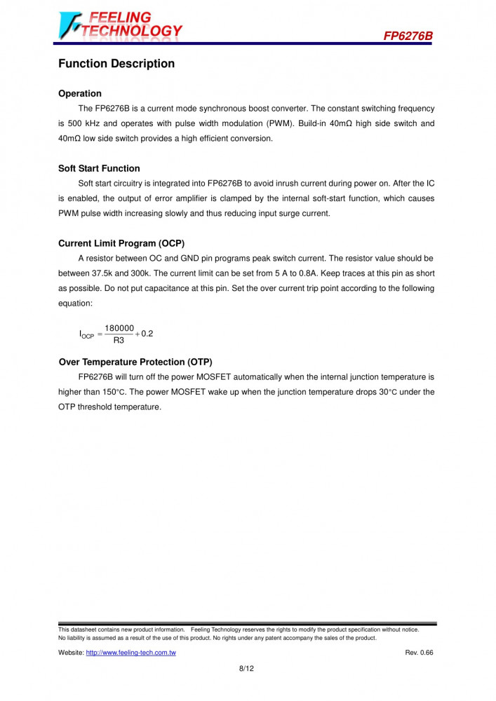 FP6276BXR-G1 datasheet page 8