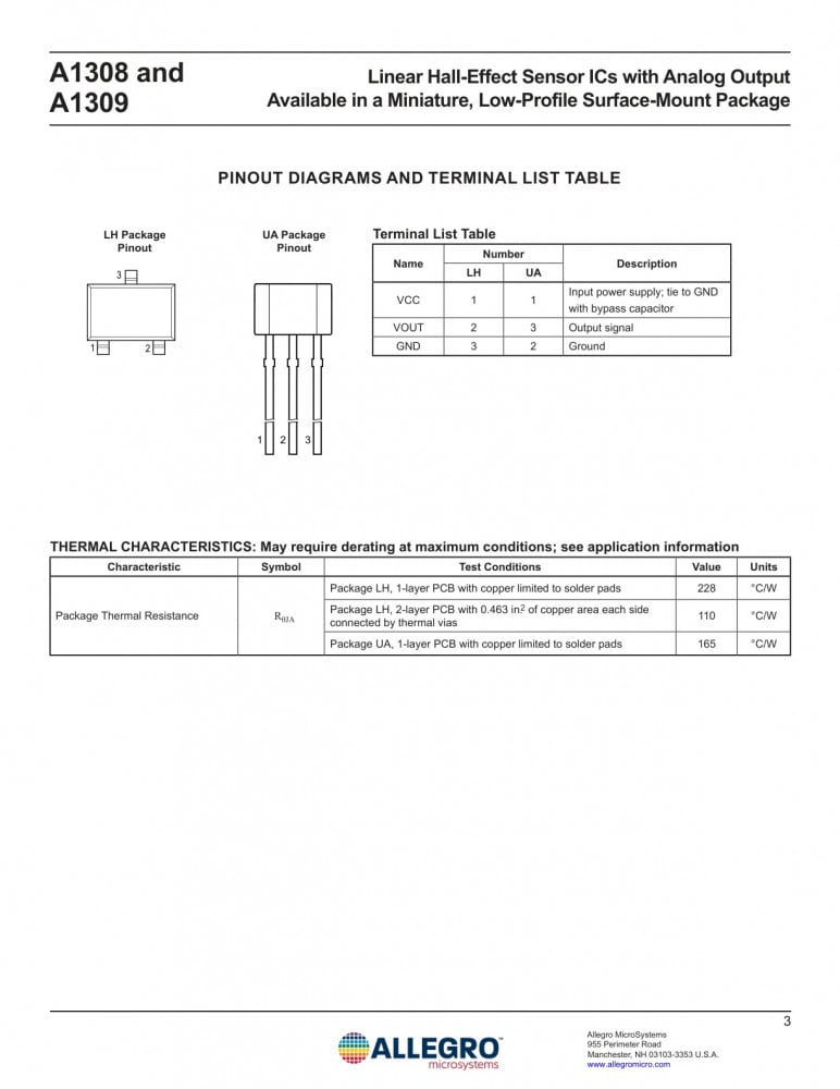 A1308 A1309 datasheet page 3
