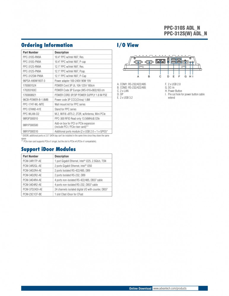 PPC-310S ADL product document, page 4