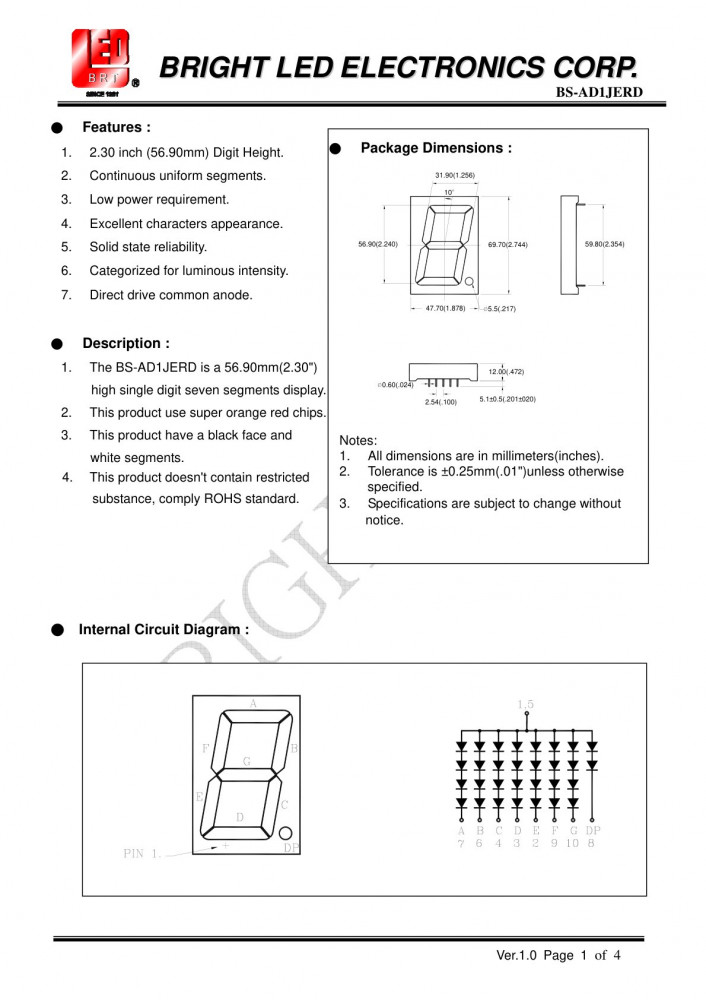 BS-AD1JERD datasheet page 1