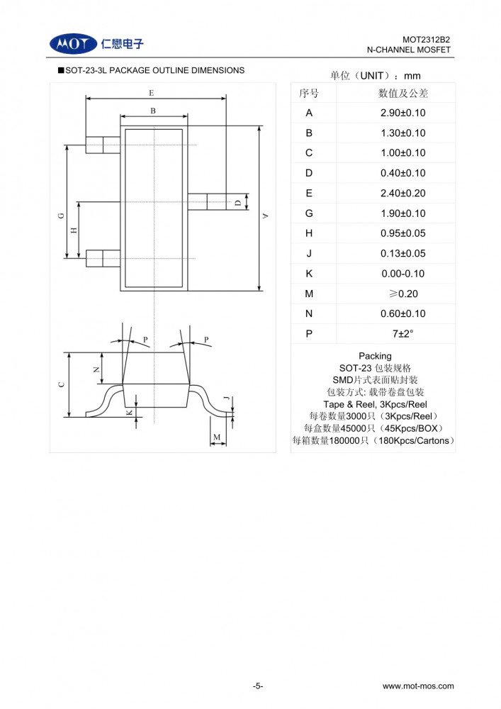 MOT2312B2 datasheet page 5