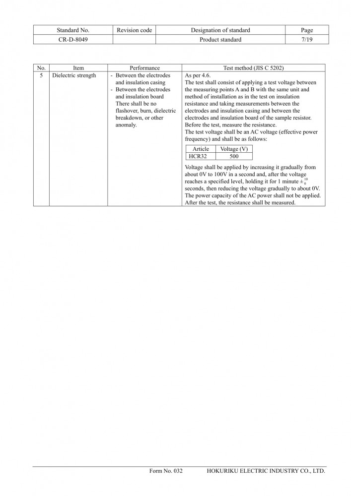 HCR32-125FV product standard page 7