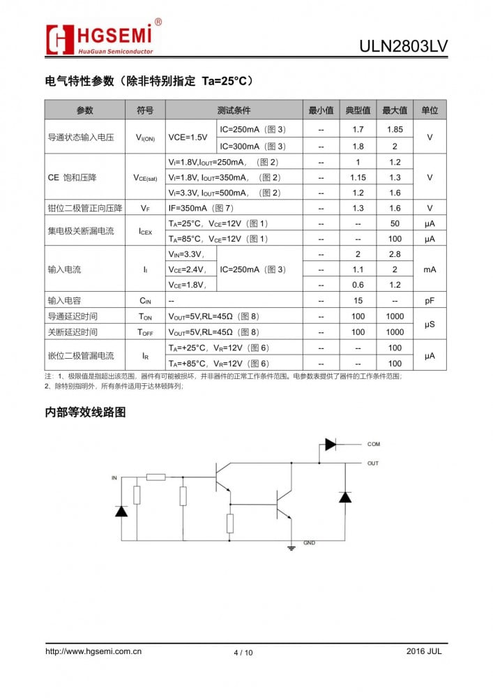 ULN2803LVMS/TR datasheet page 4