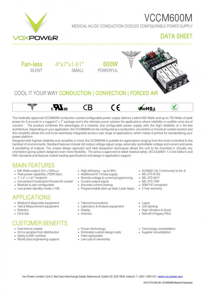 VCCM600M datasheet page 1