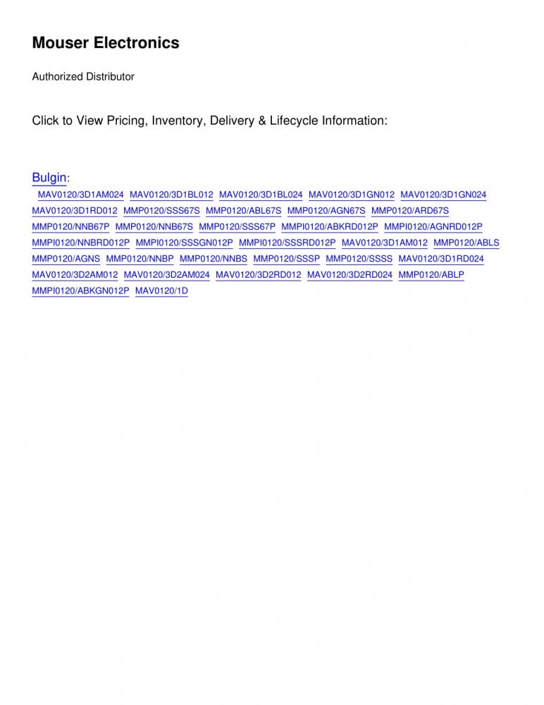 Bulgin MAV0120 datasheet page 7